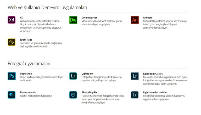 Adobe Creative Cloud Tüm Uygulamalar Lisansı Satın al